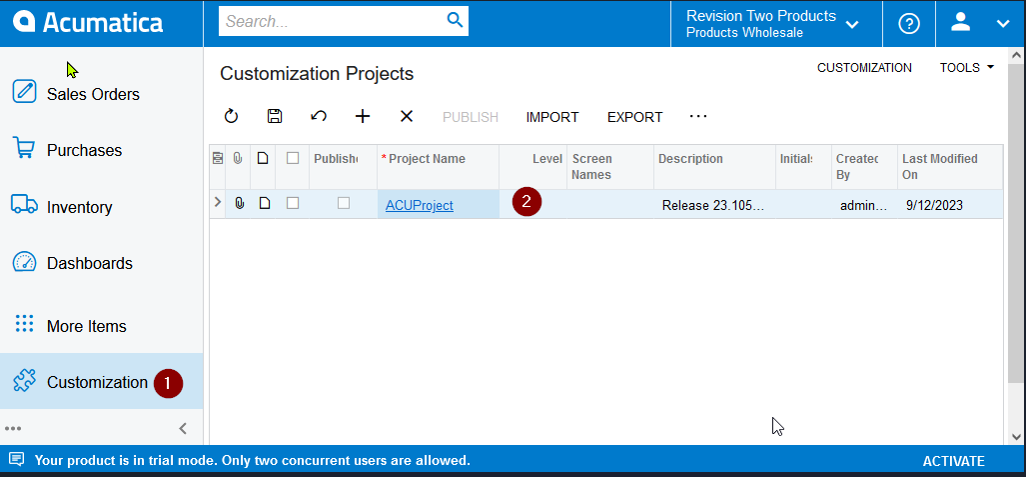 ACUCustomizationUtil in Action | Acumatica Knowledge Base